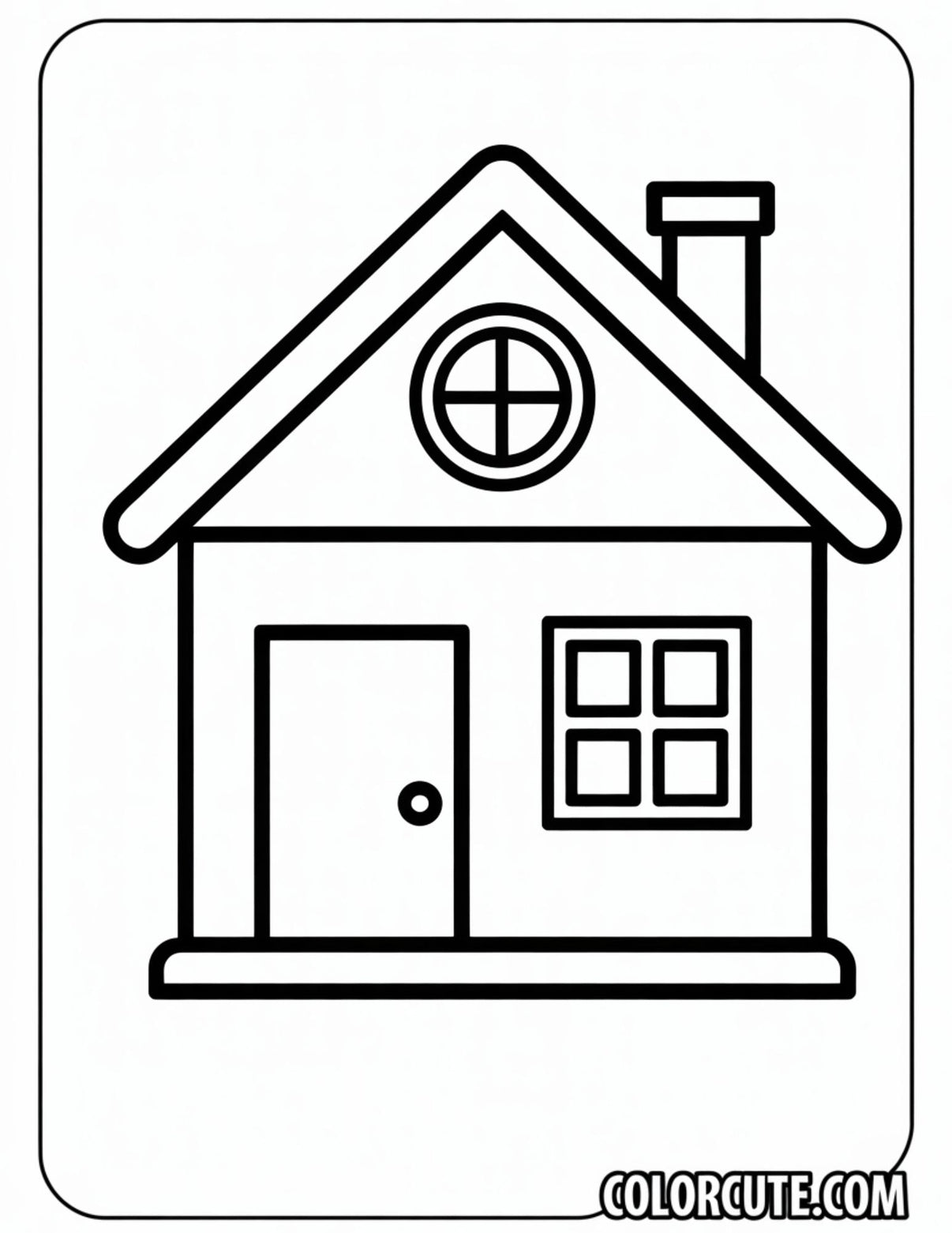 Easy House Coloring Pages | Free PDF Printables – Color Cute - Free ...