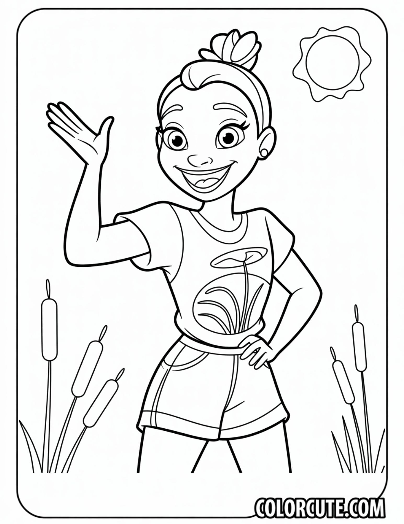 Happy Tiana Coloring Pages | Free PDF Printables – Color Cute - Free ...