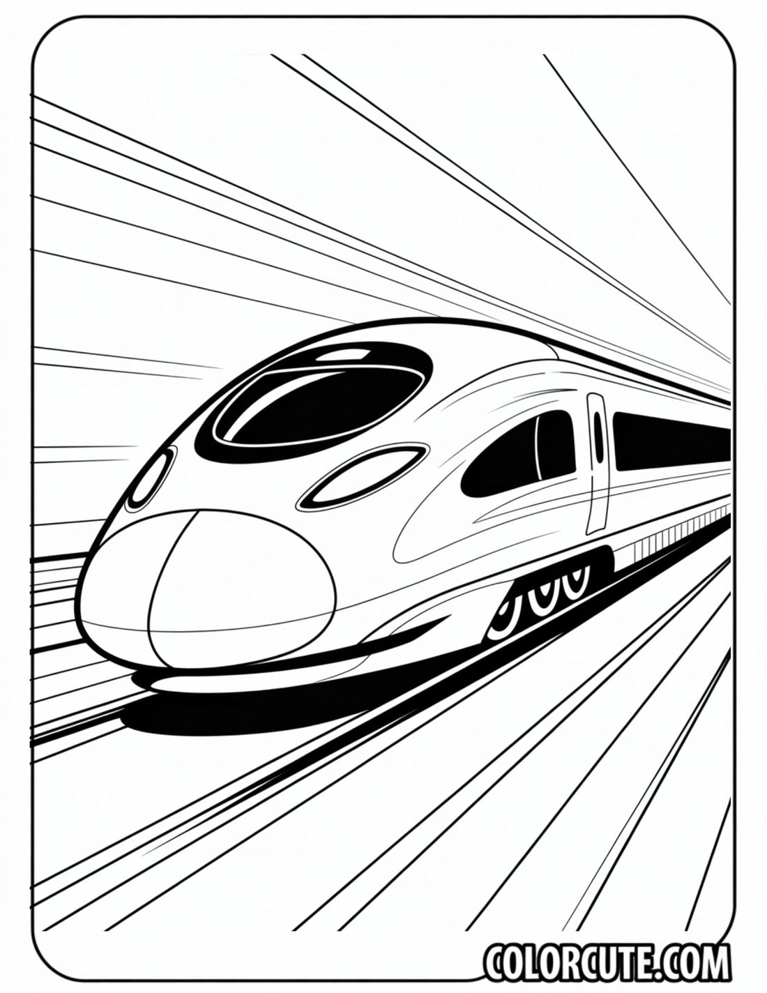 High Speed Train Coloring Page - Free PDF Printables – Color Cute ...