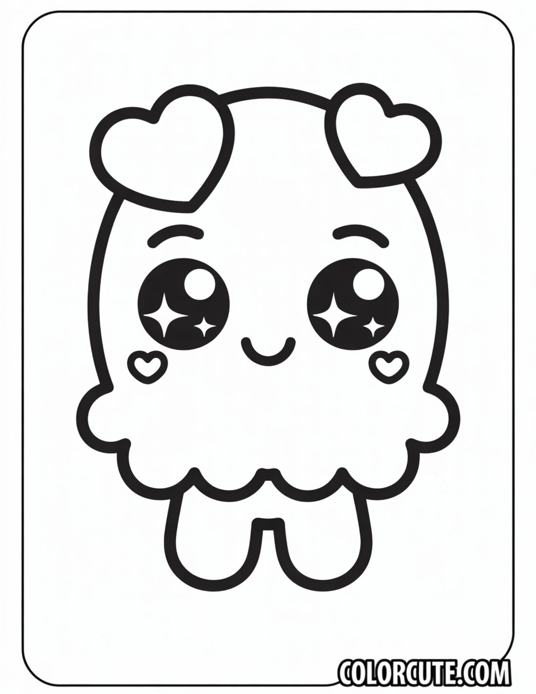 Ice Cream with Faces Coloring Page | Free PDF Printables – Color Cute ...