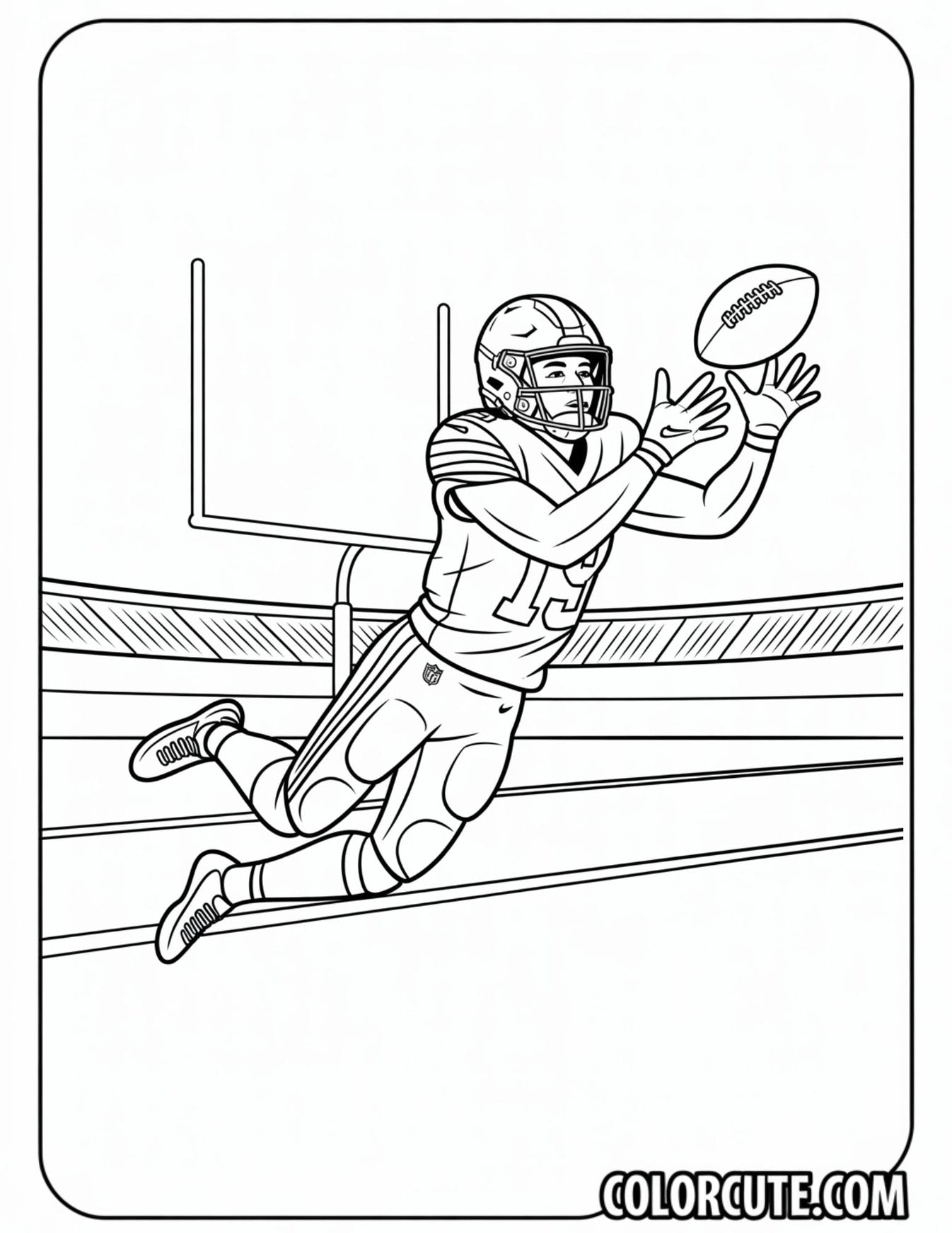 NFL Wide Receiver Coloring Pages | Free PDF Printables – Color Cute ...