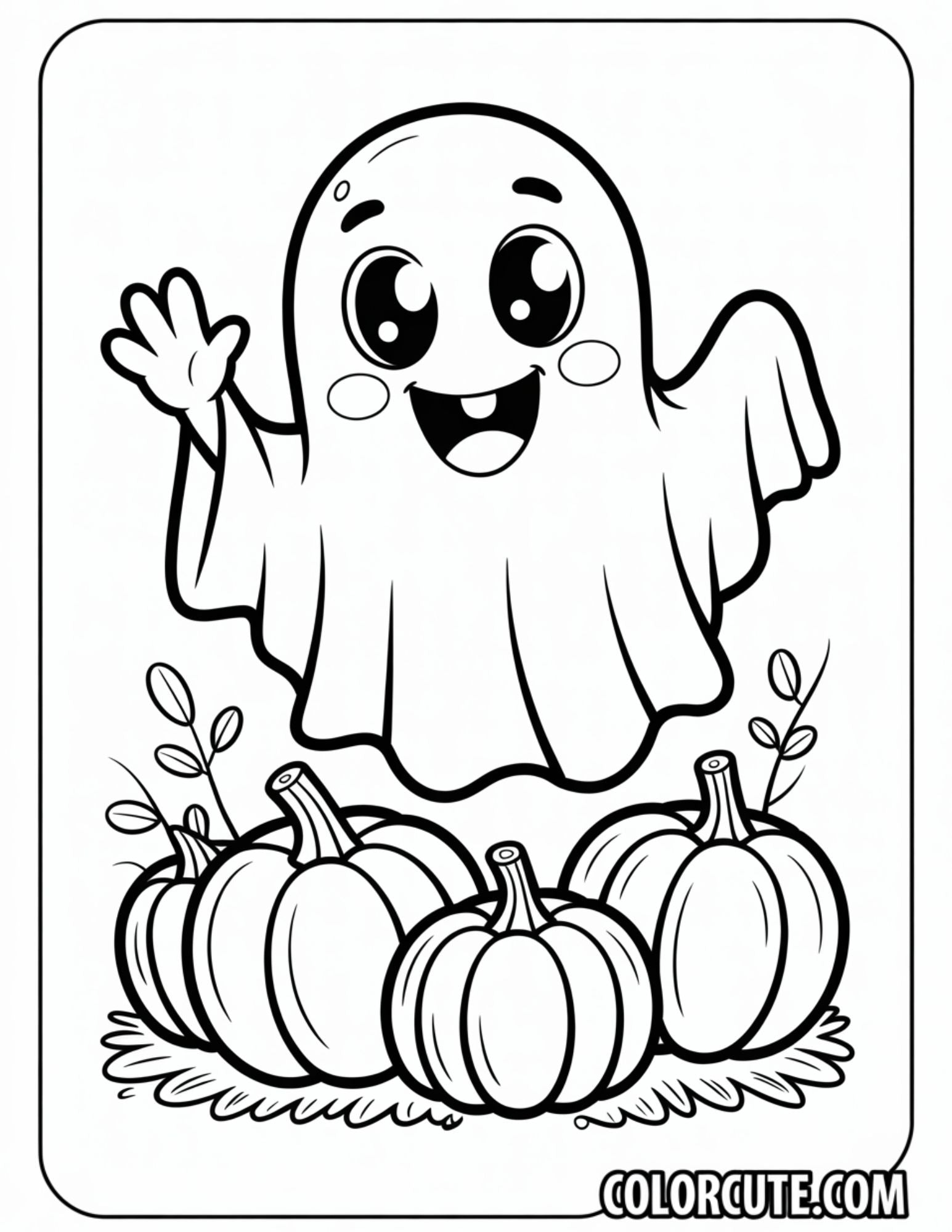 Fun Spooky Ghost Coloring Pages | Free PDF Printables – Color Cute ...