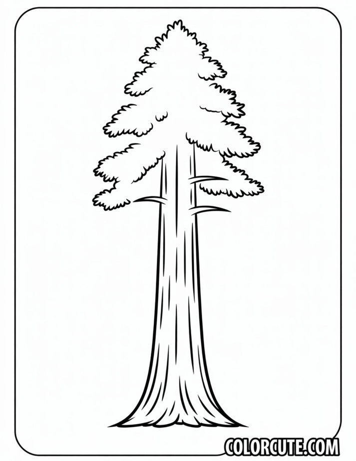 Redwood Tree Coloring Pages - Free PDF Printables – Color Cute - Free ...