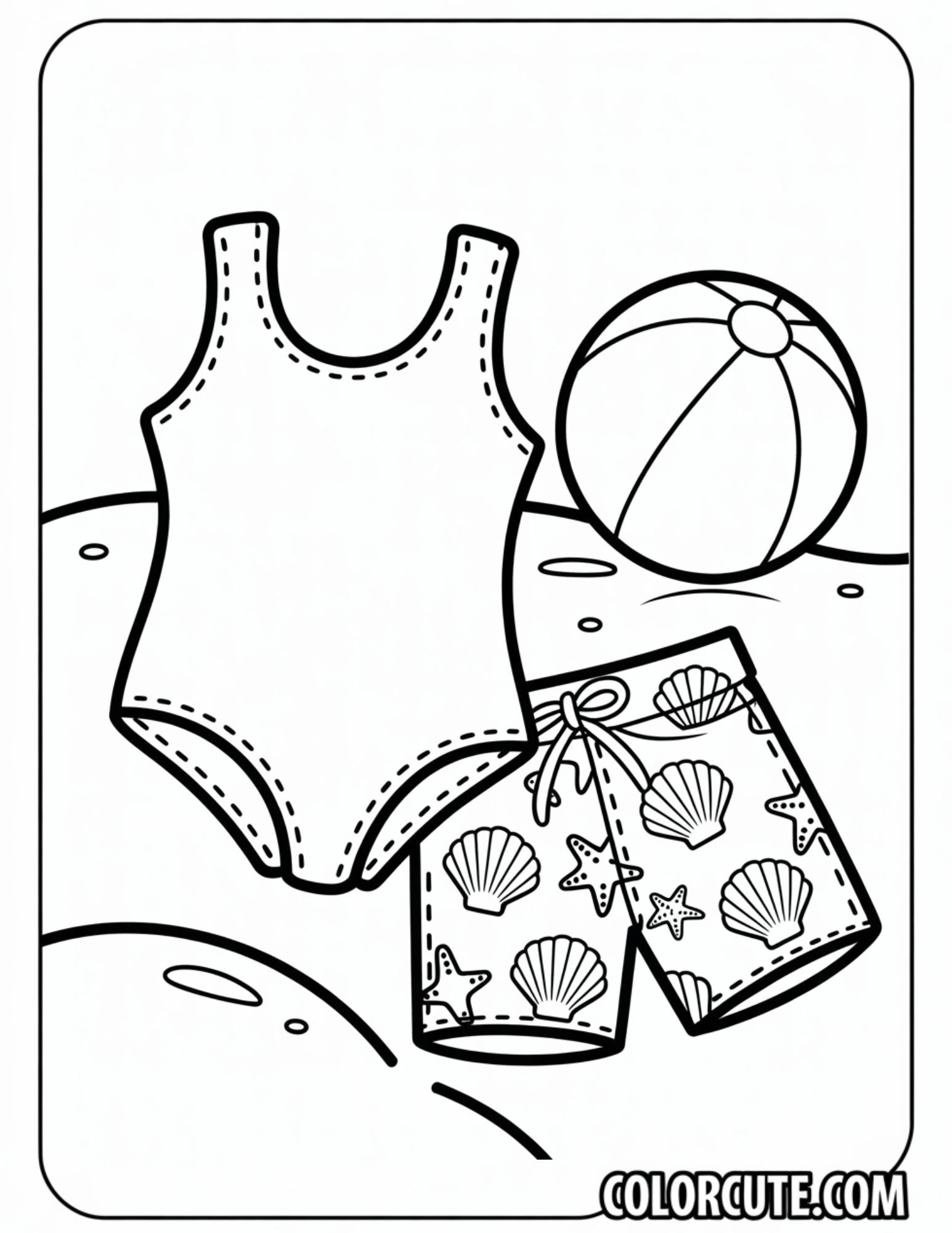 Swimming Suit Coloring Pages | Free PDF Printables – Color Cute - Free ...