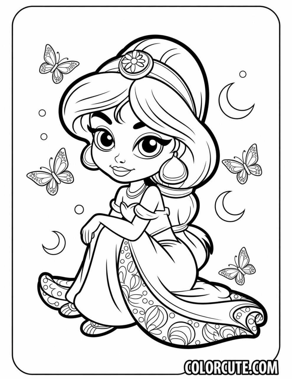 Becket Griffith Jasmine Coloring Page | Free PDF Printables – Color ...