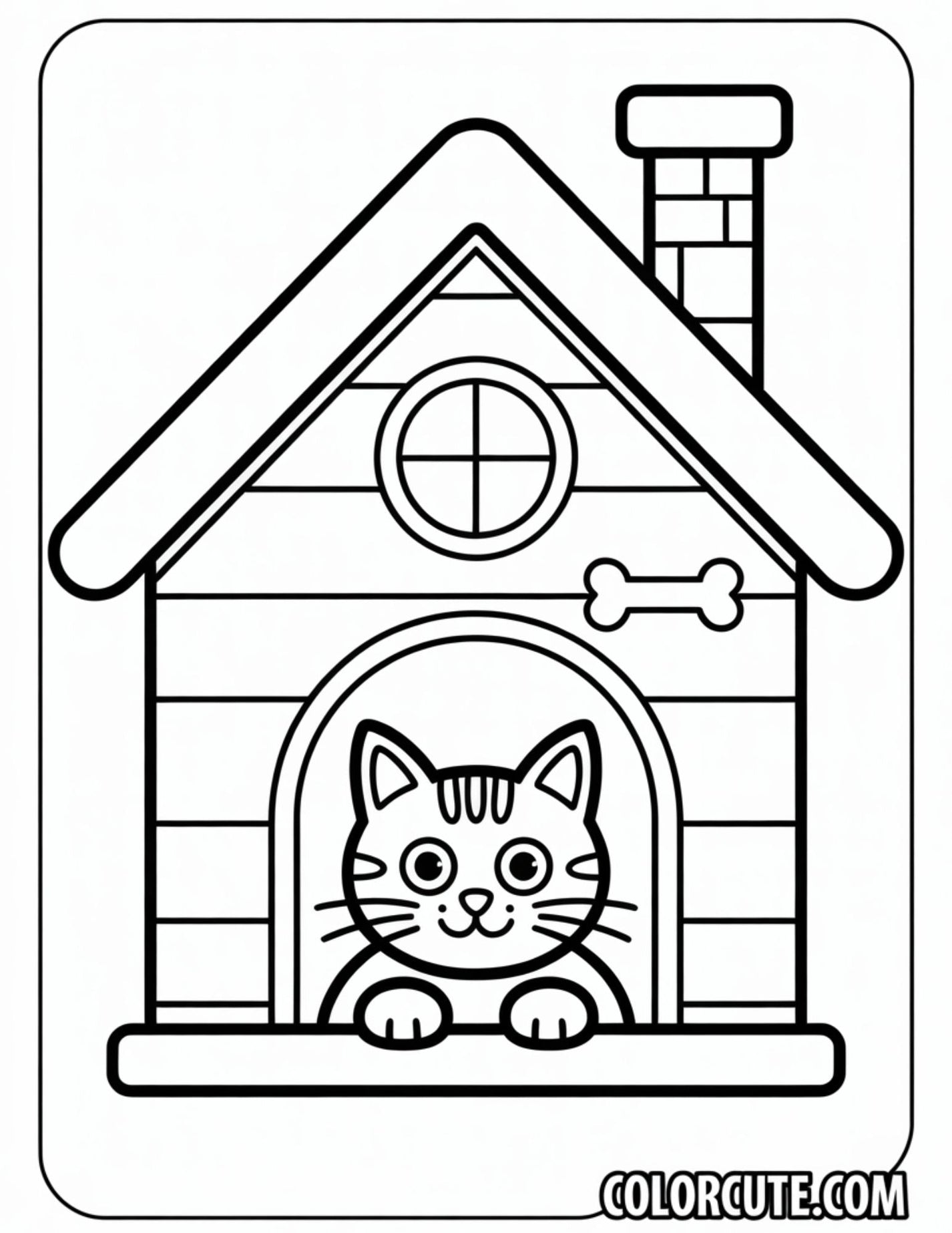 Cat House Coloring Pages | Free PDF Printables – Color Cute - Free ...