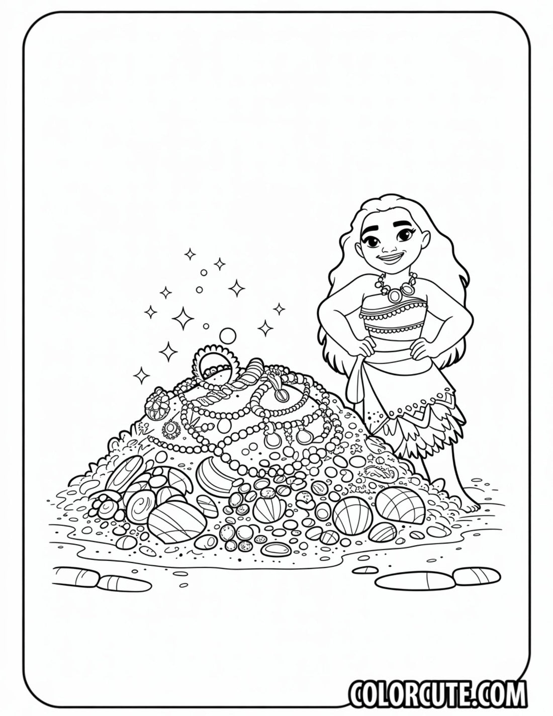 Shiny Moana Coloring Page | Free PDF Printables – Color Cute - Free ...