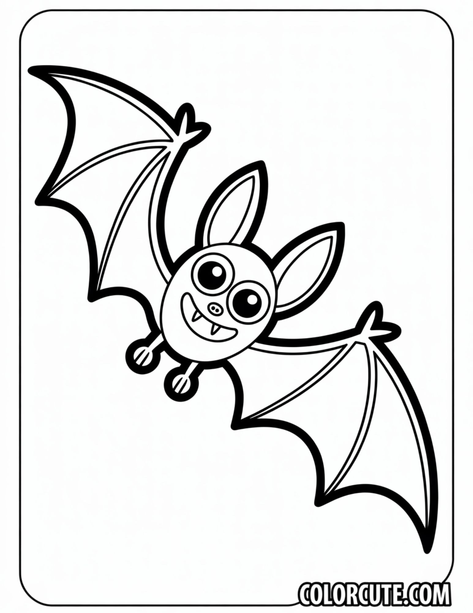 Halloween Bat Coloring Page | Free PDF Printables – Color Cute - Free ...