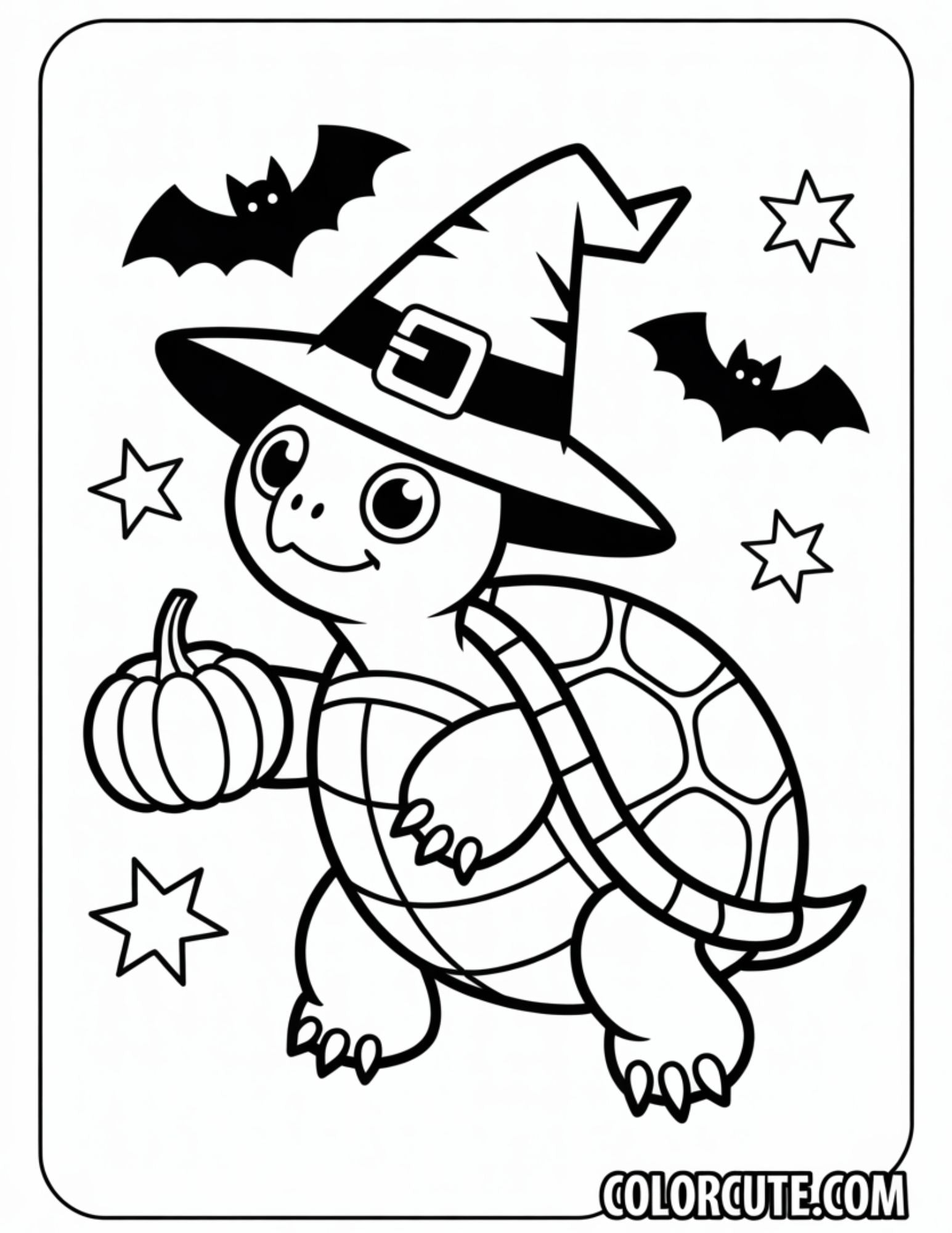 Halloween Turtle Coloring Pages | Free PDF Printables – Color Cute ...