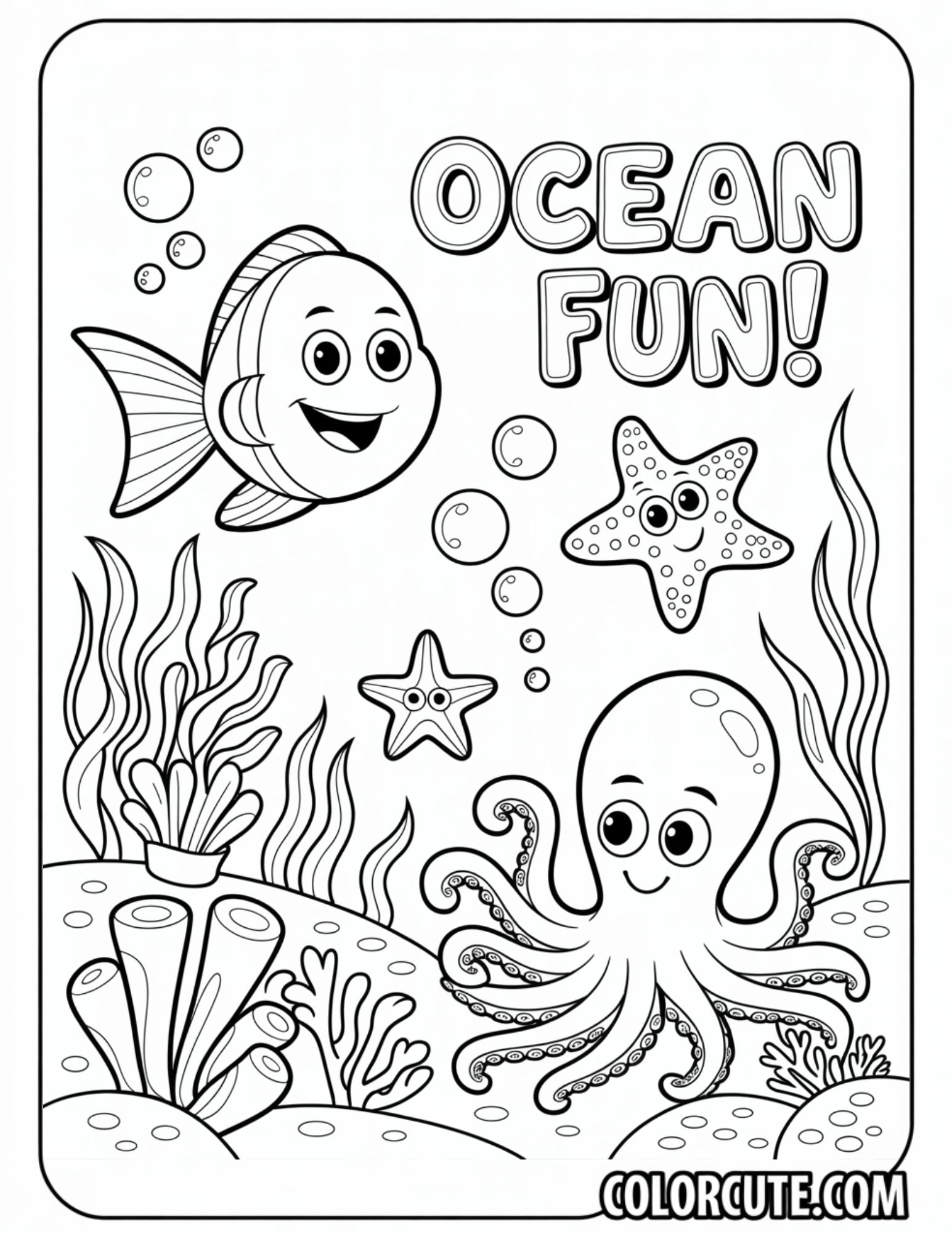 Ocean Preschool Coloring Pages | Free PDF Printables – Color Cute ...