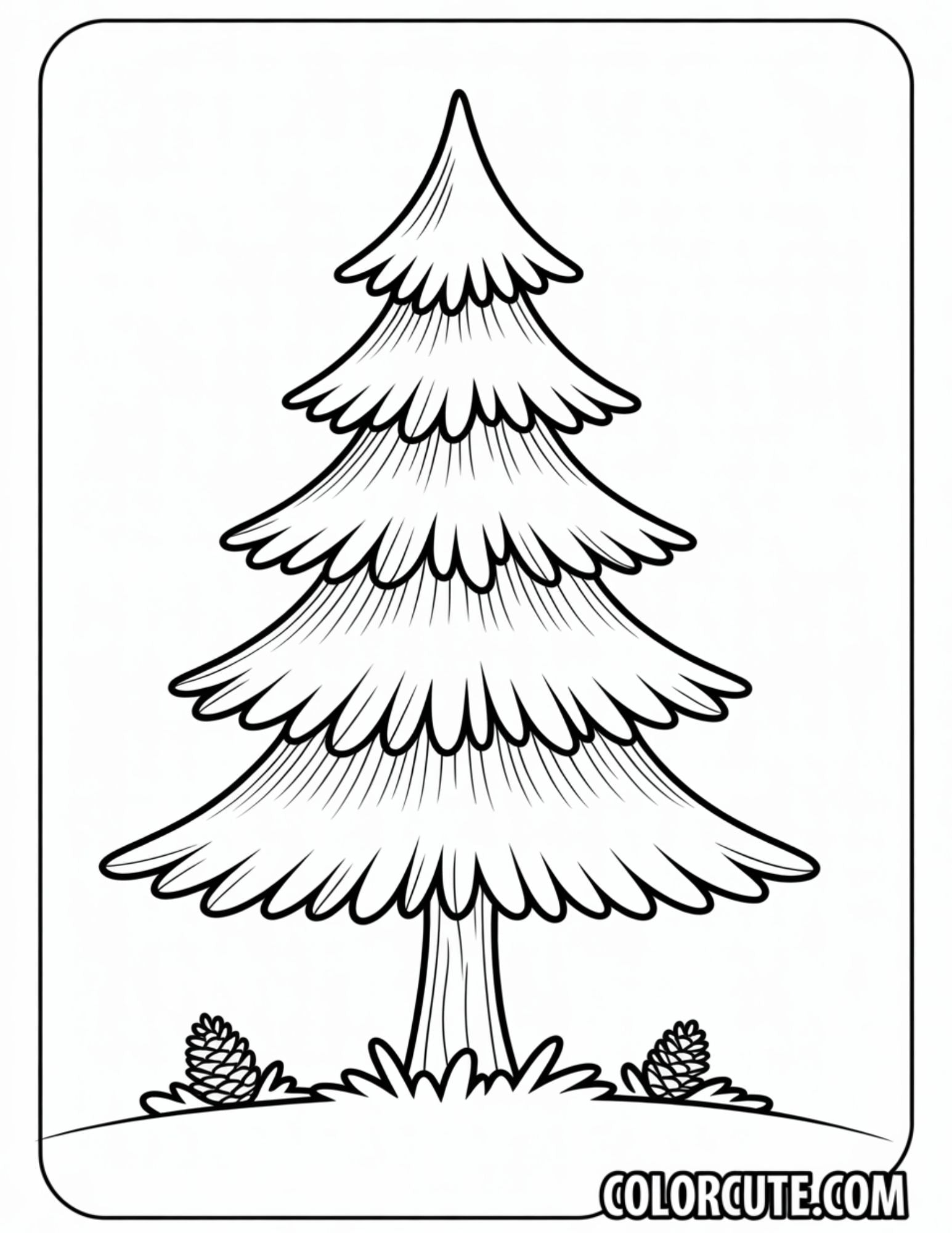 Pine Tree Coloring Pages - Free PDF Printables – Color Cute - Free ...