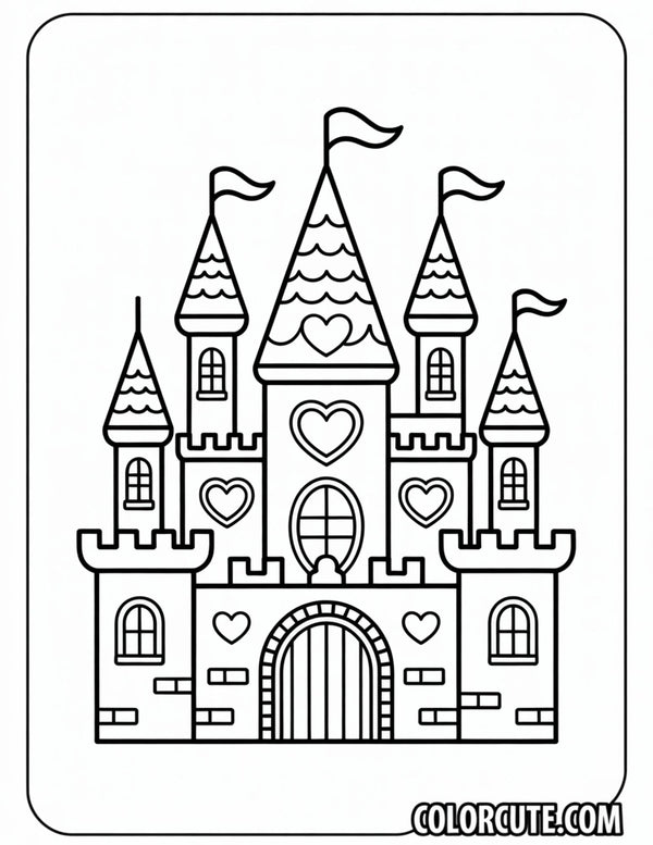 Princess Disney Castle Coloring Page | Free PDF Printables – Color Cute ...